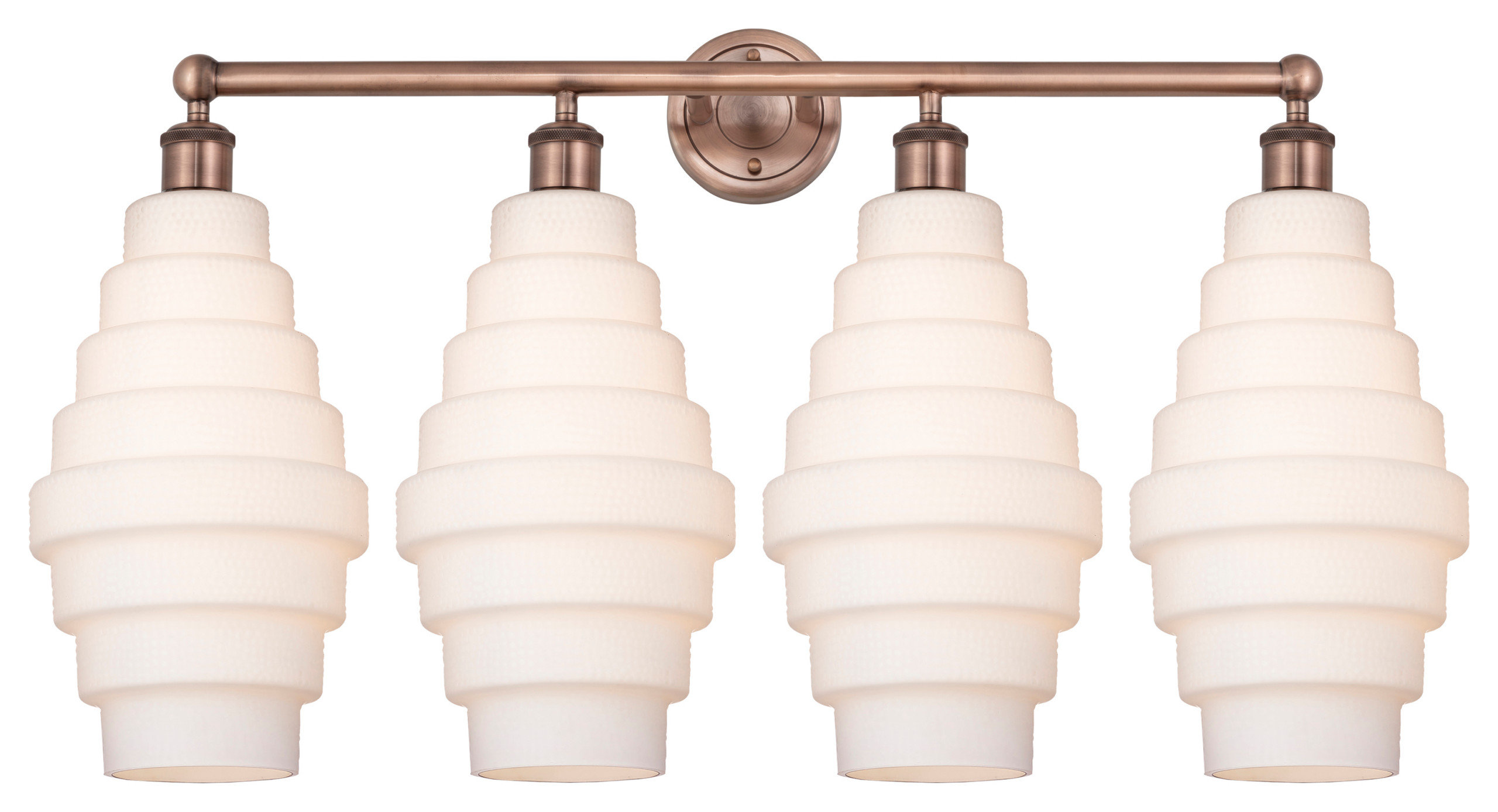 Cascade 4-Light 35" Bath Vanity Light, Antique Copper Finish ...