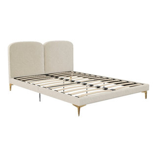 CosmoLiving by Cosmopolitan Coco Upholstered Bed in Queen in Ivory ...