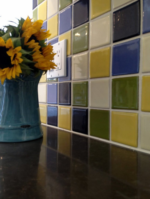 Multicolored 4x4 tile backsplash too busy to go with my countertop?