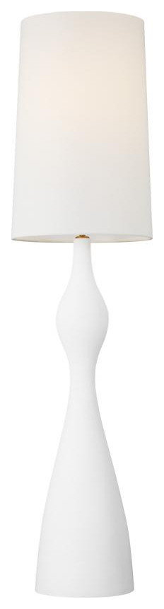 Constance Floor Lamp, 1-Light, LED, Textured White, White Linen Shade ...