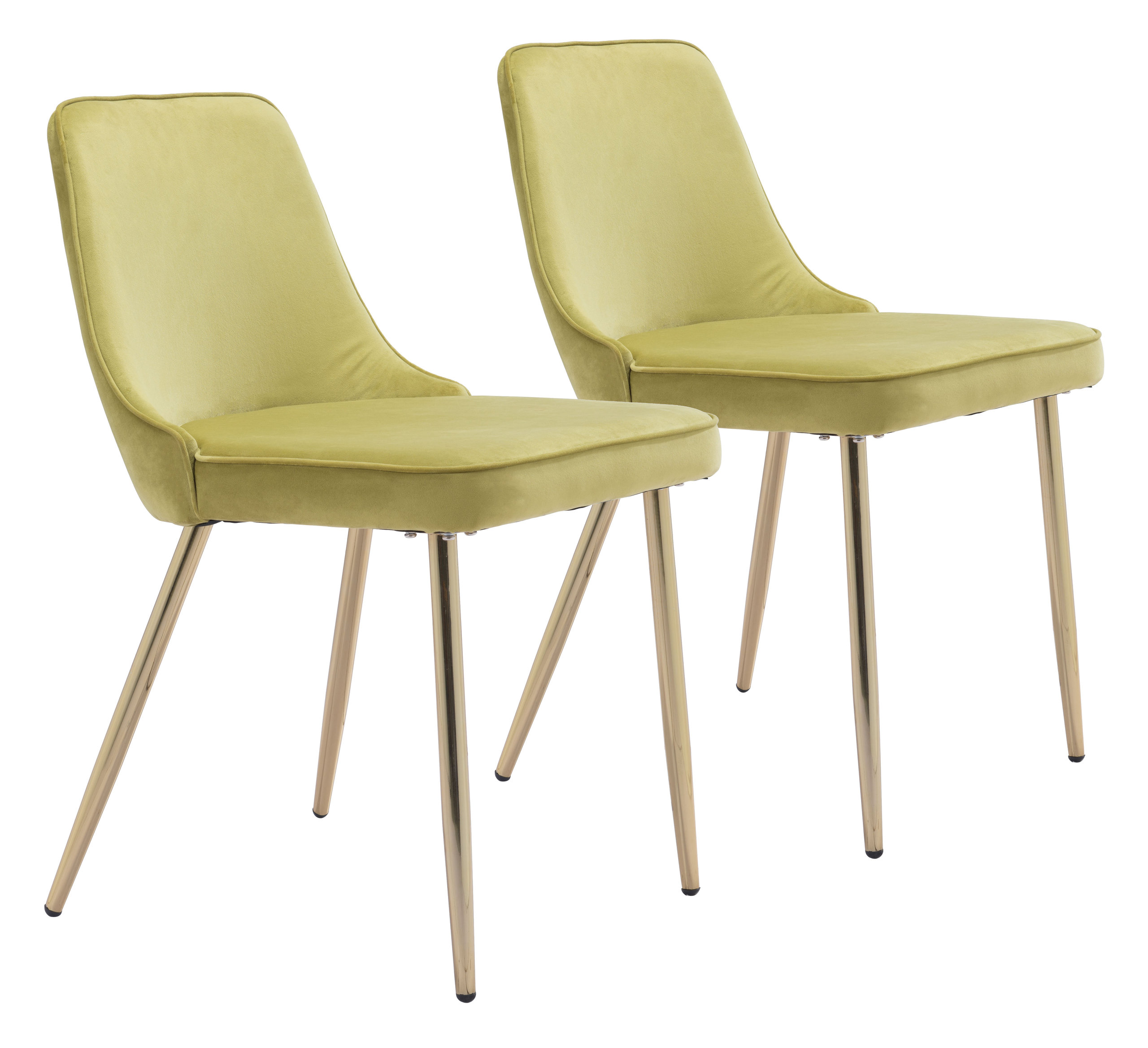 Merritt Dining Chair (Set of 2) Green & Gold - Modern - Dining Chairs ...
