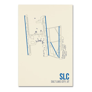 08 Left 'SLC Airport Layout' Canvas Art, 24"x 16" - Contemporary ...