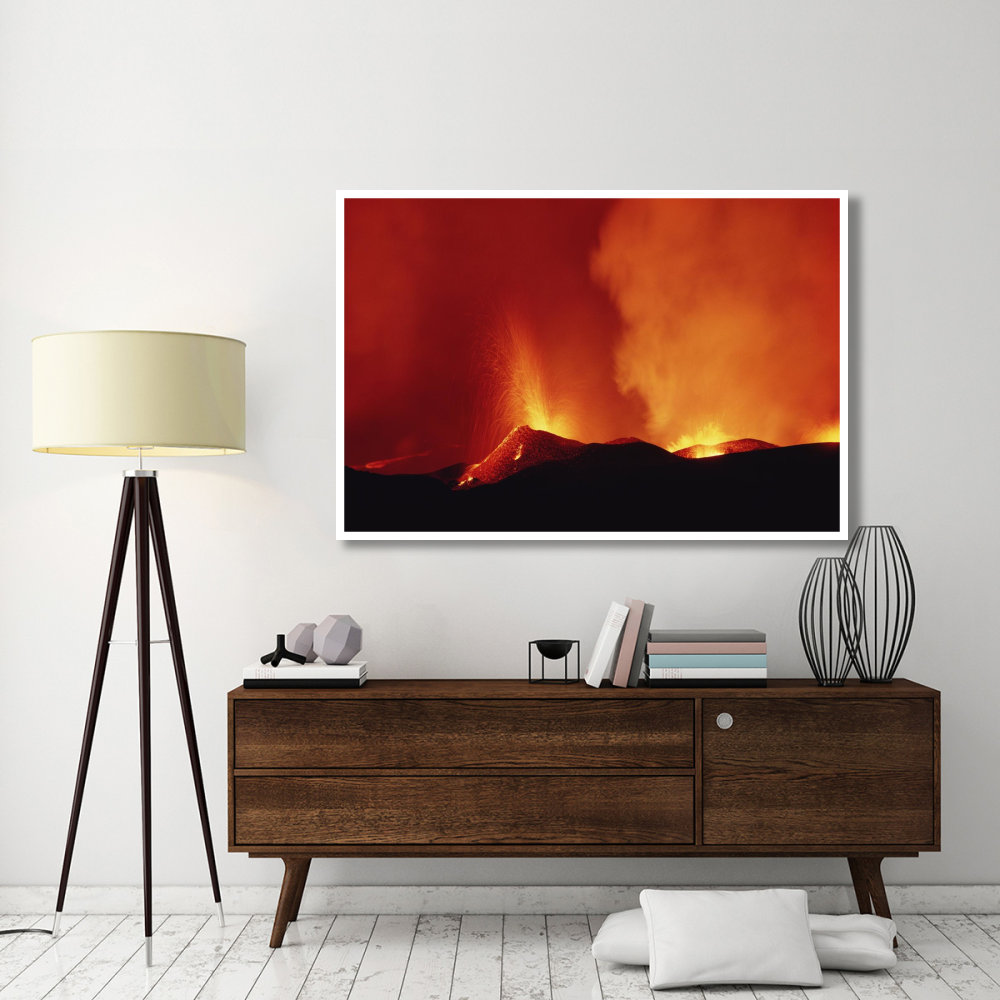 Volcanic Eruption With Lava Fountain And Splatter Cone, Galapagos, 40 ...