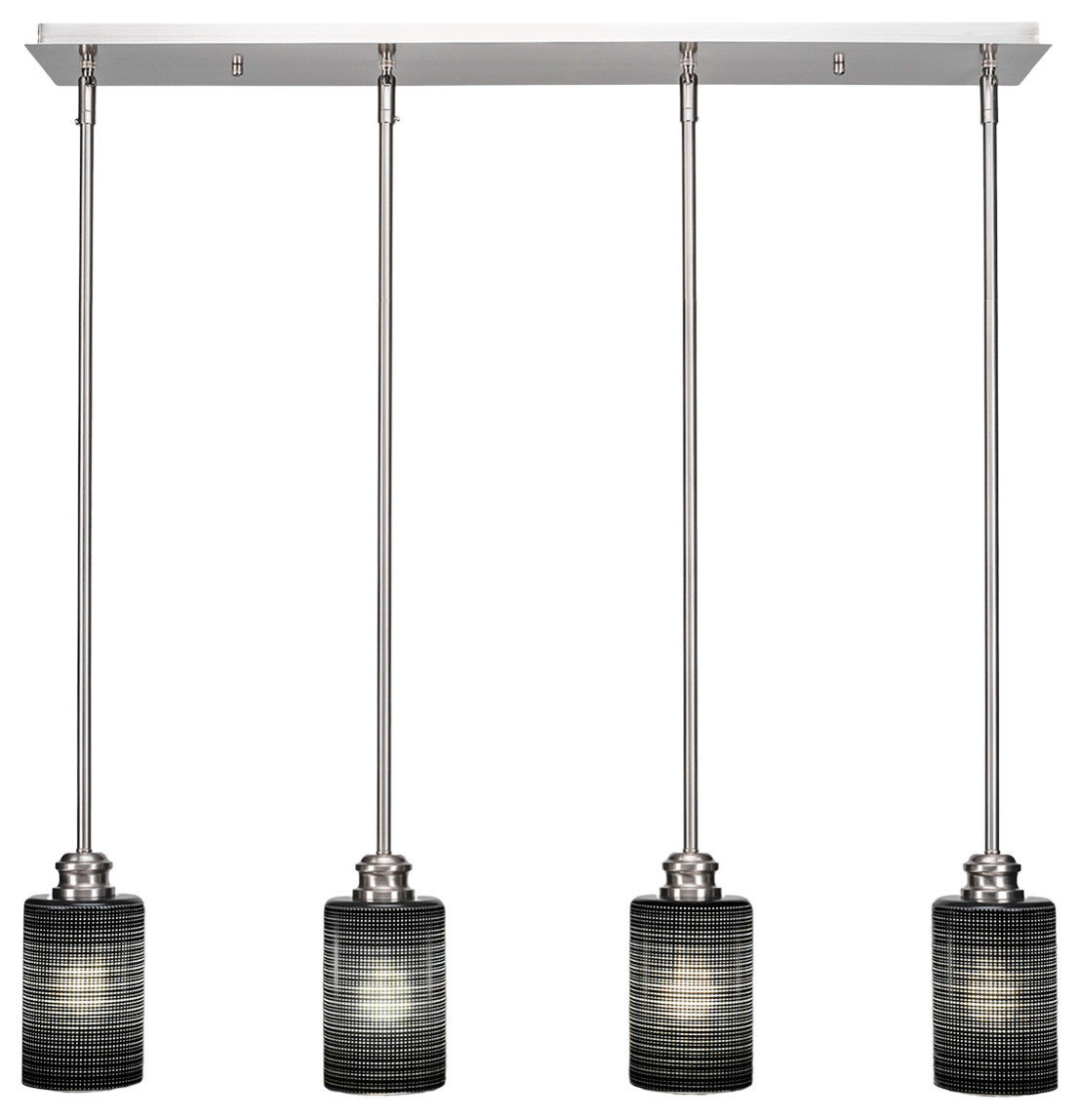 Edge 4-Light Linear Pendalier, Brushed Nickel/Black Matrix - Industrial ...