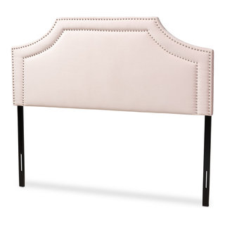 Avignon Contemporary Light Pink Velvet Fabric Upholstered Full Size ...