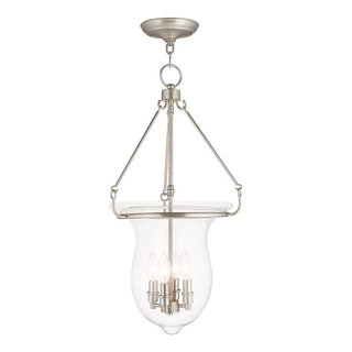 4-Light Pendant, Traditional Style, 14"Wx27"H Brushed - Traditional ...