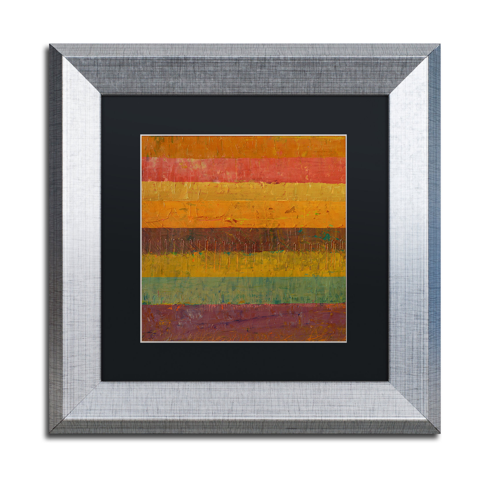 Michelle Calkins 'Orange Line' Matted Framed Art, 11x11 - Traditional ...