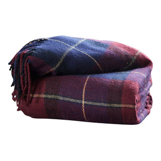 Lavish Home Cashmere-Like Blanket Throw, Red/Blue/White - Rustic ...
