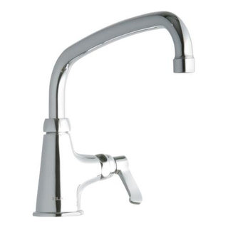 Elkay 10" Arc Tube Spout Single Handle Deck Mount Commercial Faucet ...