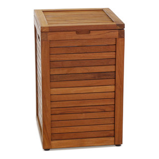 The Original Spa™ Medium Size Teak Laundry or Storage Hamper ...