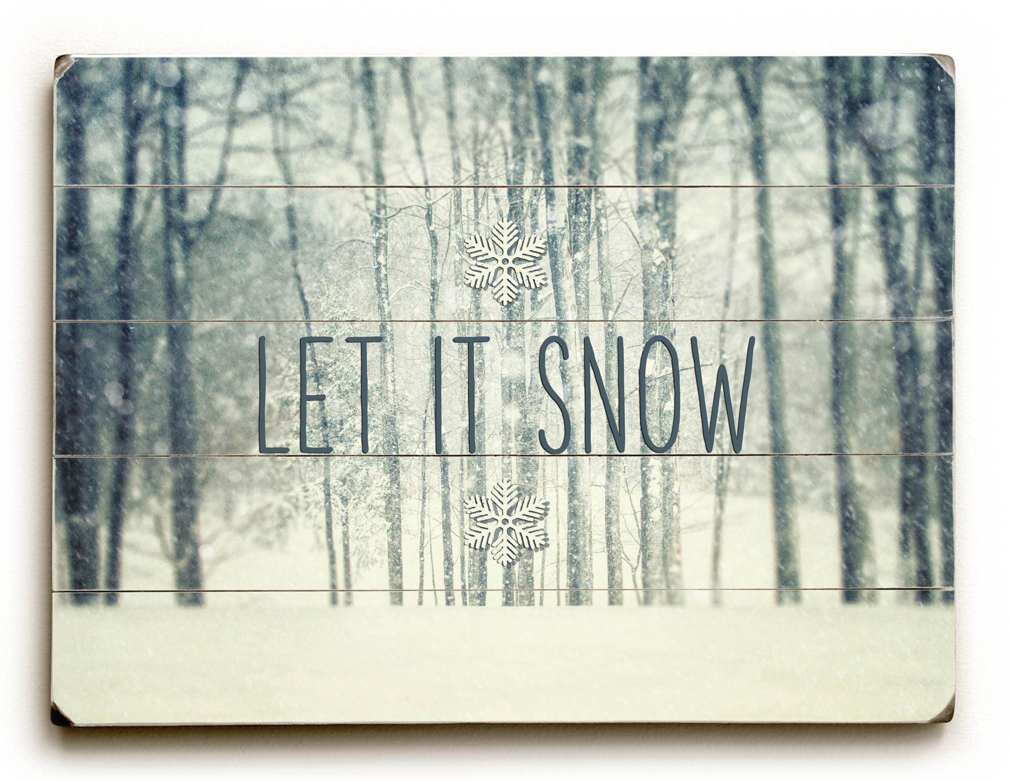 Let It Snow Wooden Sign, 14x20 - Contemporary - Novelty Signs - by ...
