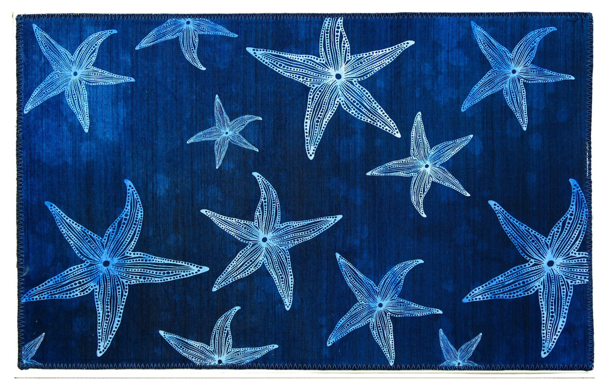 Starfish Blues Homefires Area Rug Coastal Blue Washable Rug, 20"x30 ...