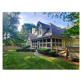Rear View of Residence, Featuring Large Contemporary Back Porch ...