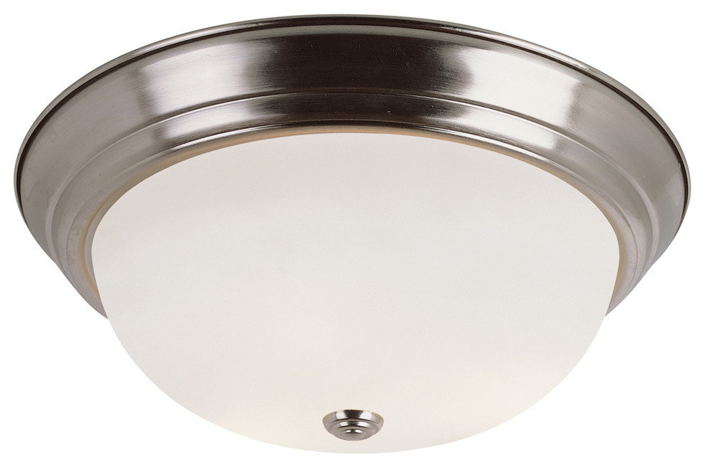 Bowers 2 Light Flushmount, Antique White with White Frost - Traditional ...