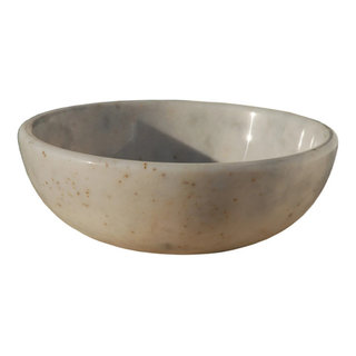 Natural Stone European Sugar Marble Vessel Sink (D)16" (H)6 ...