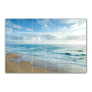 Beach Ceramic Tile Wall Mural HZ500086, 36" Wide x 24" High - Beach ...