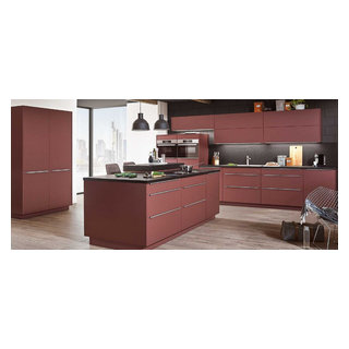 Modern German transitional kitchen cabinet design - Rust Red Ultra Matt ...