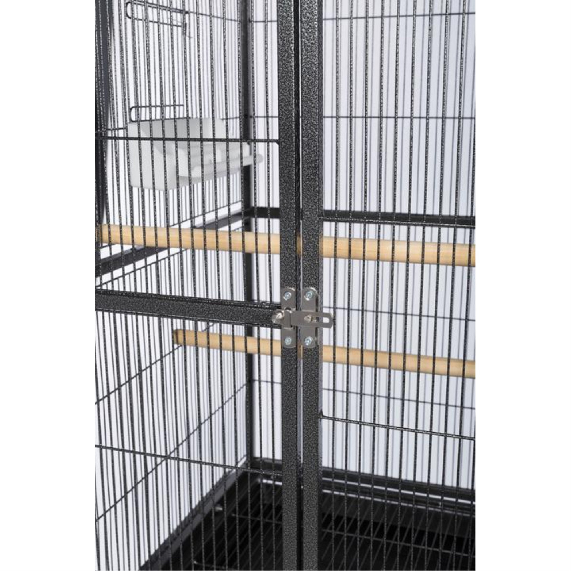 Powder-coated steel construction Flight Cage With Stand, Black - Small ...