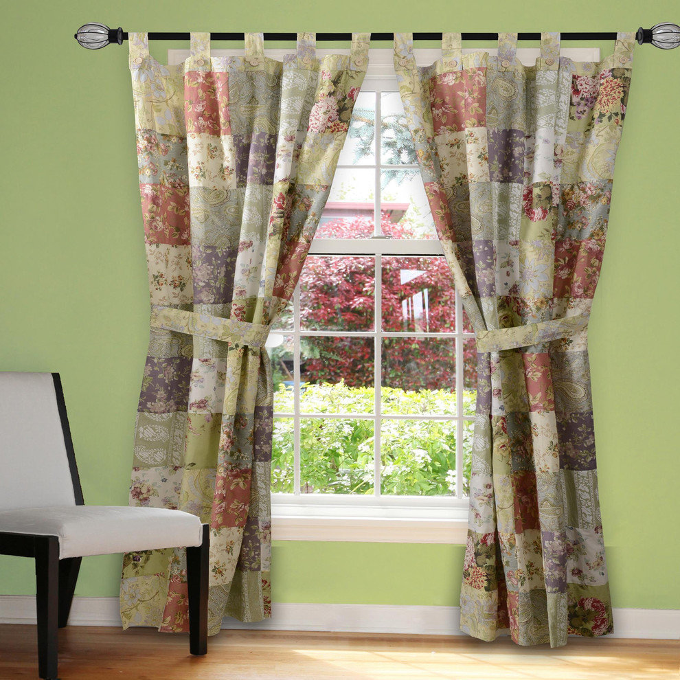 Greenland Blooming Prairie Panel Pair-Patchwork Window, Panel Pair ...