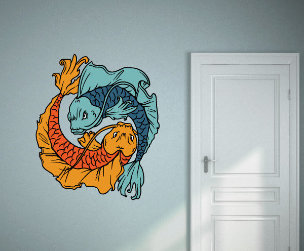 Ying Yang Vinyl Wall Decal YingYangUScolor003, 6 in. - Contemporary ...