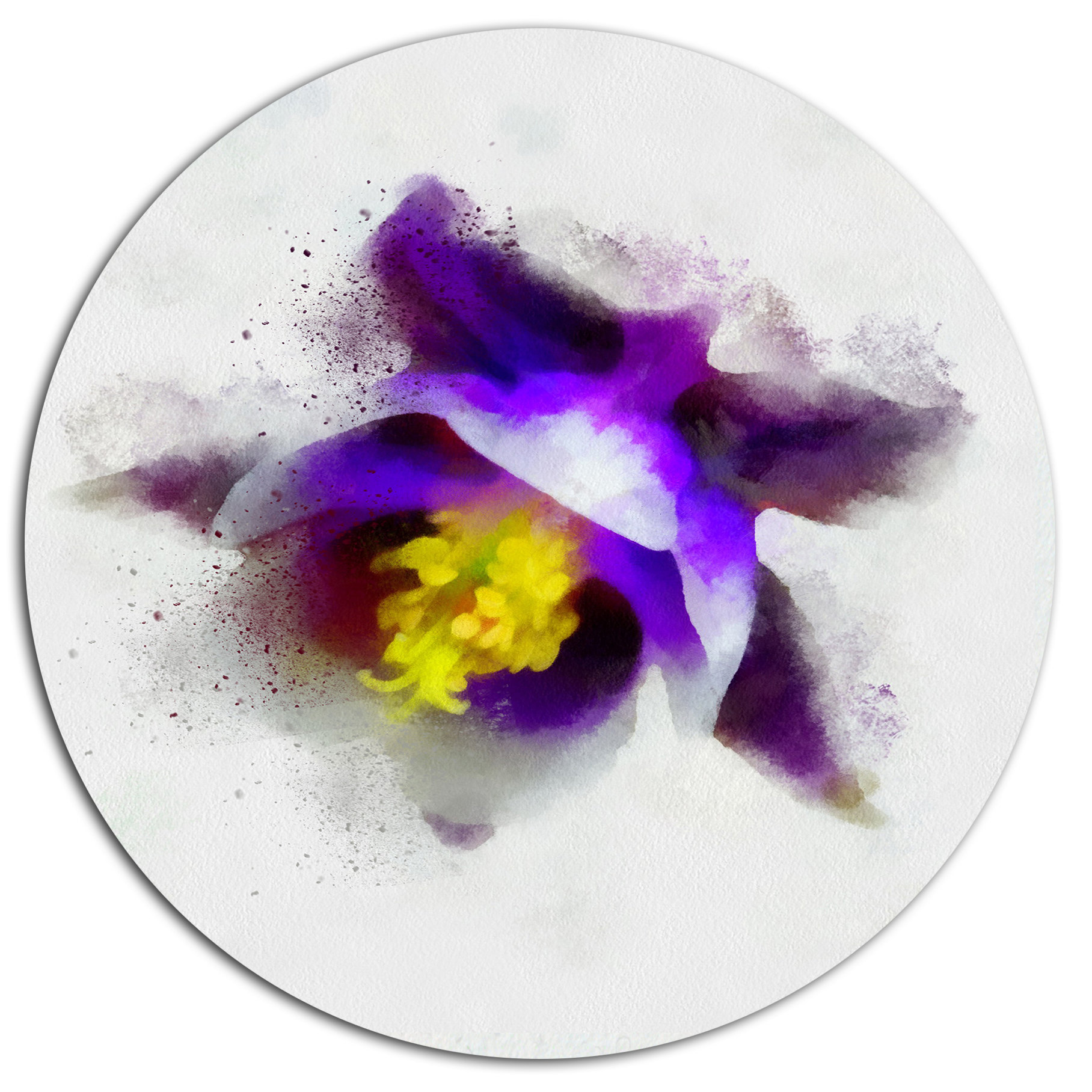 Blue Flower With Yellow Stigma, Floral Disc Metal Artwork, Disc of 23 ...