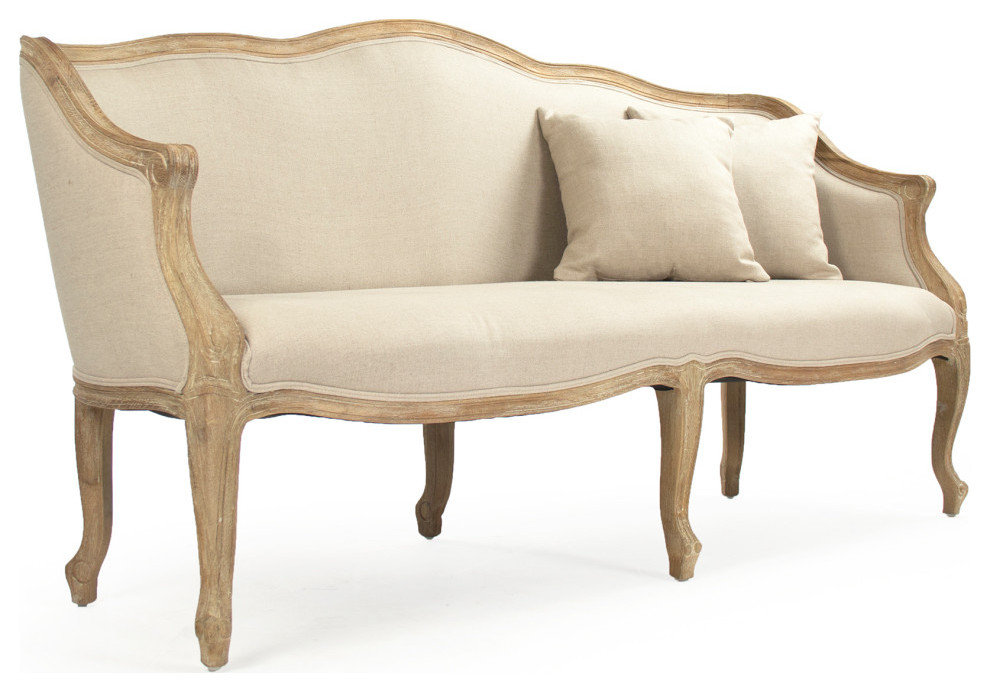 Benton Sofa, Natural Linen - Farmhouse - Sofas - by HedgeApple | Houzz