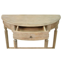 Demi Lune Wall Console, Limed Gray - French Country - Console Tables ...