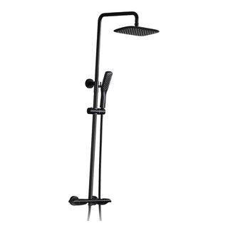 Exposed shower set With rain shower head and hand shower - Contemporary ...