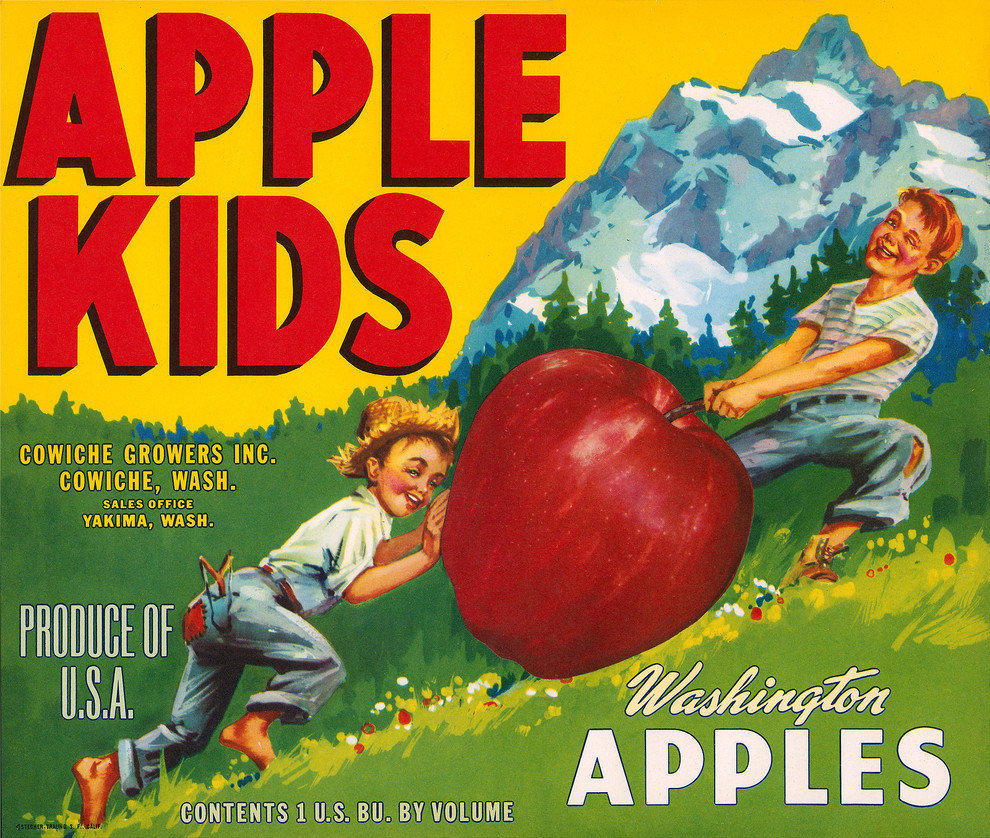 Apple Kids Print, 18" x 24" - Contemporary - Prints And Posters - by ...