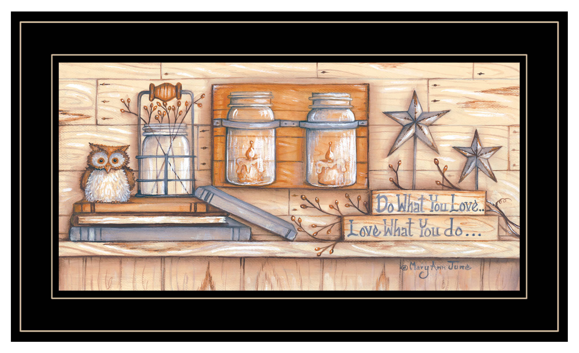 "Do What You Love" by Mary June, Framed Print, Black Frame - Rustic ...