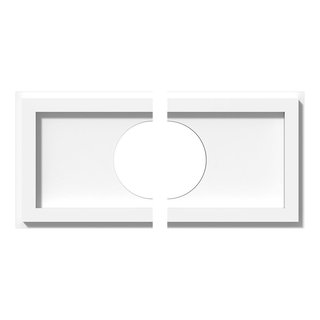Rectangle Architectural Grade PVC Contemporary Ceiling Medallion, 14"W x 7"H x 4"ID x 4 3/4"C x ...