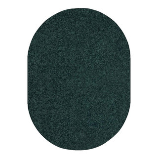 Galaxy Way Solid Color Area Rugs, Forest Green, 2' x 12' Oval ...