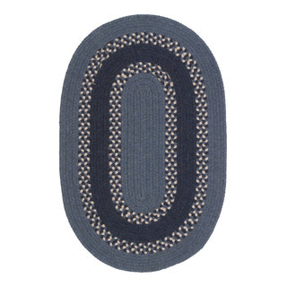 Corsair Banded Oval - Blue 5x8, Oval, Braided - Contemporary - Area ...