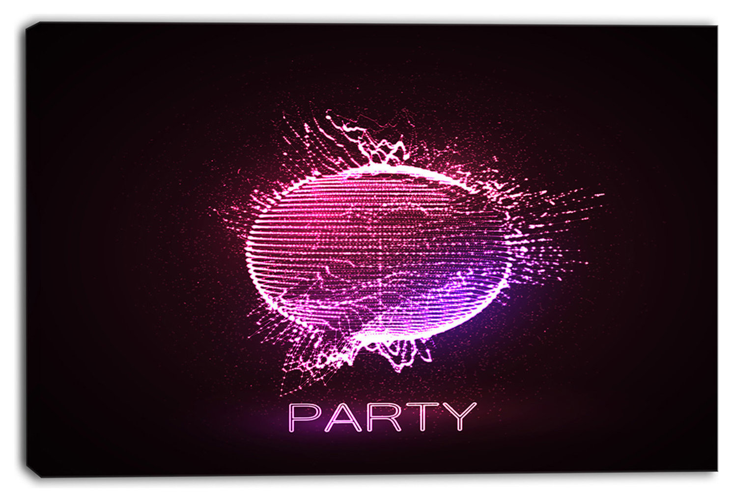 "Purple Party Neon Sign" Abstract Digital Art Canvas Print, 20"x12 ...