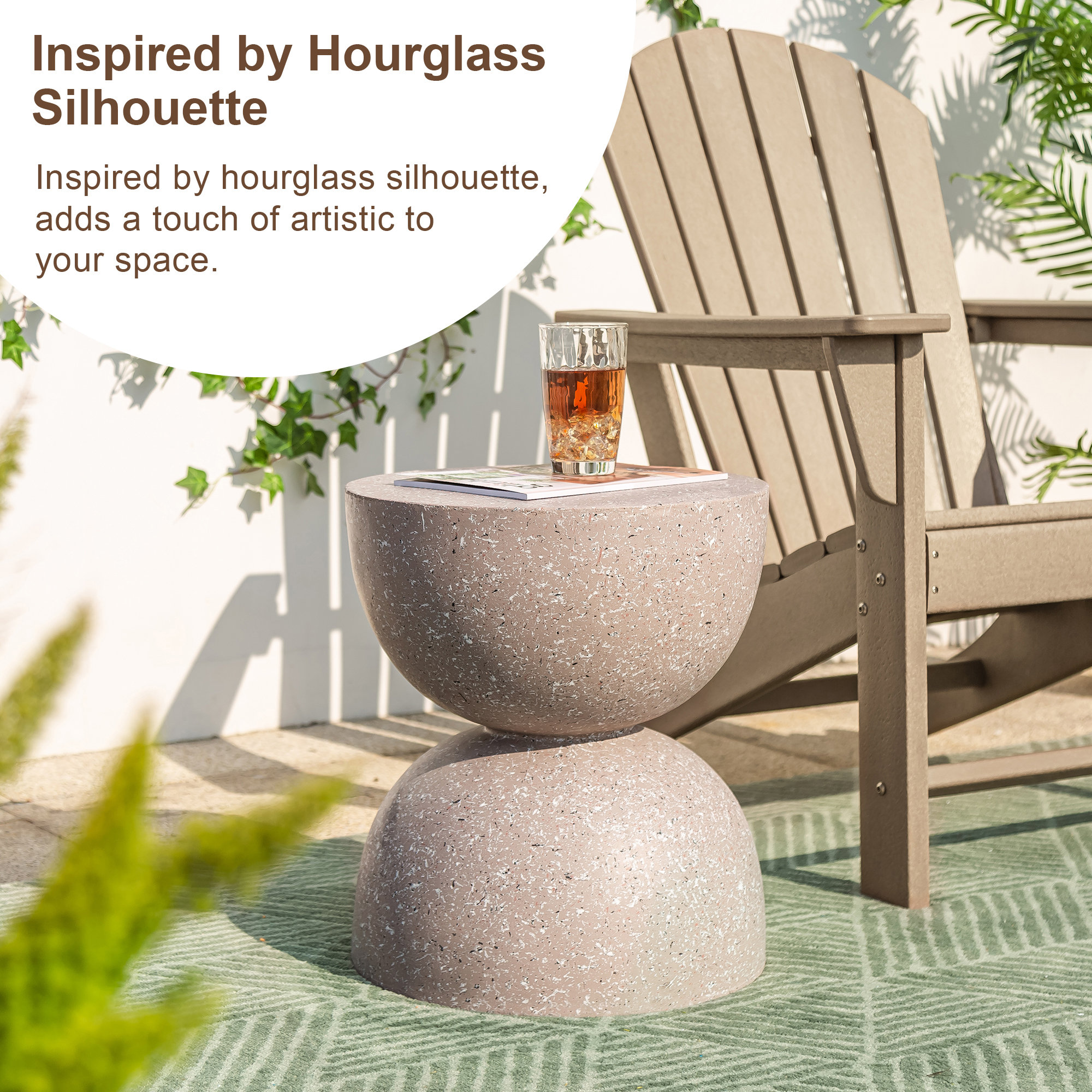 17.75'' Multi-Functional Mgo Sand Terrazzo Garden Stool - Contemporary ...