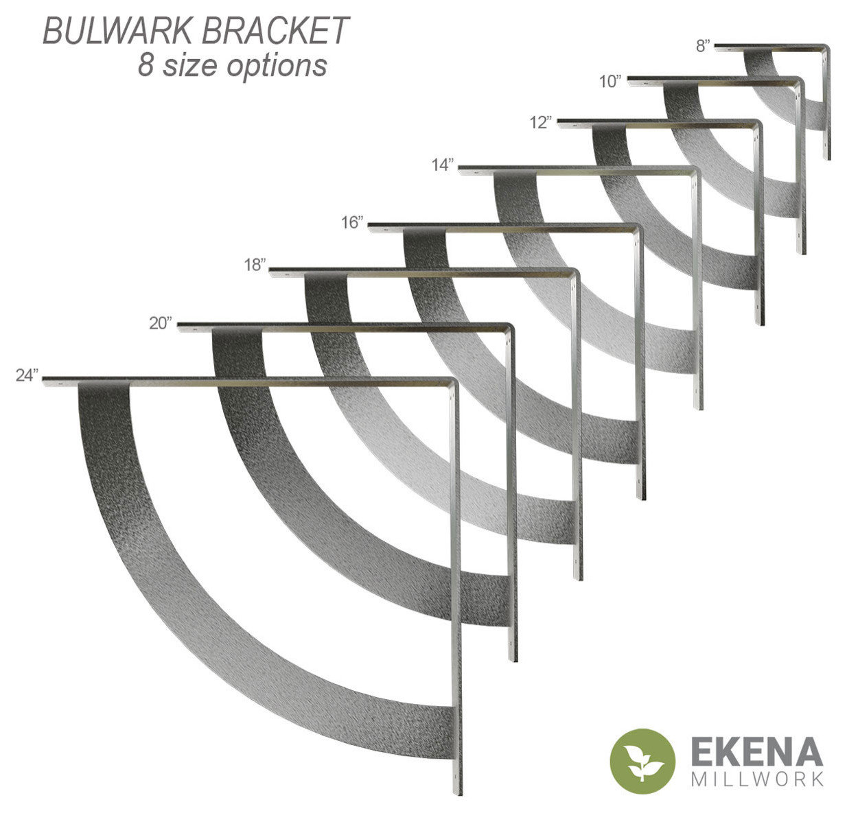 1 1/2"Wx5 1/2"Dx8"H Edwards Wrought Iron Bracket, Single Center Brace ...