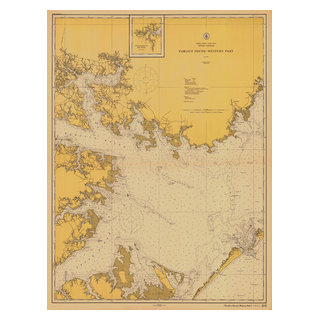 1915 Map of Pamlico Sound and Neuse River, North Carolina, 24x36 ...