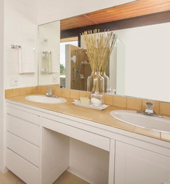 How to Make Awkward Bathroom Space Mid-Century Modern