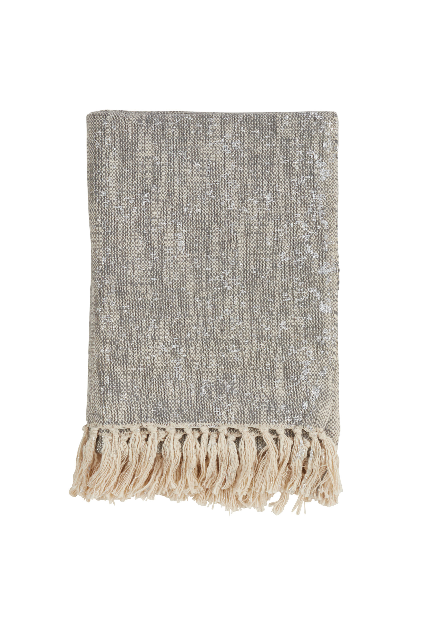 Foil Print Design And Tasseled Cotton Throw - Contemporary - Throws ...