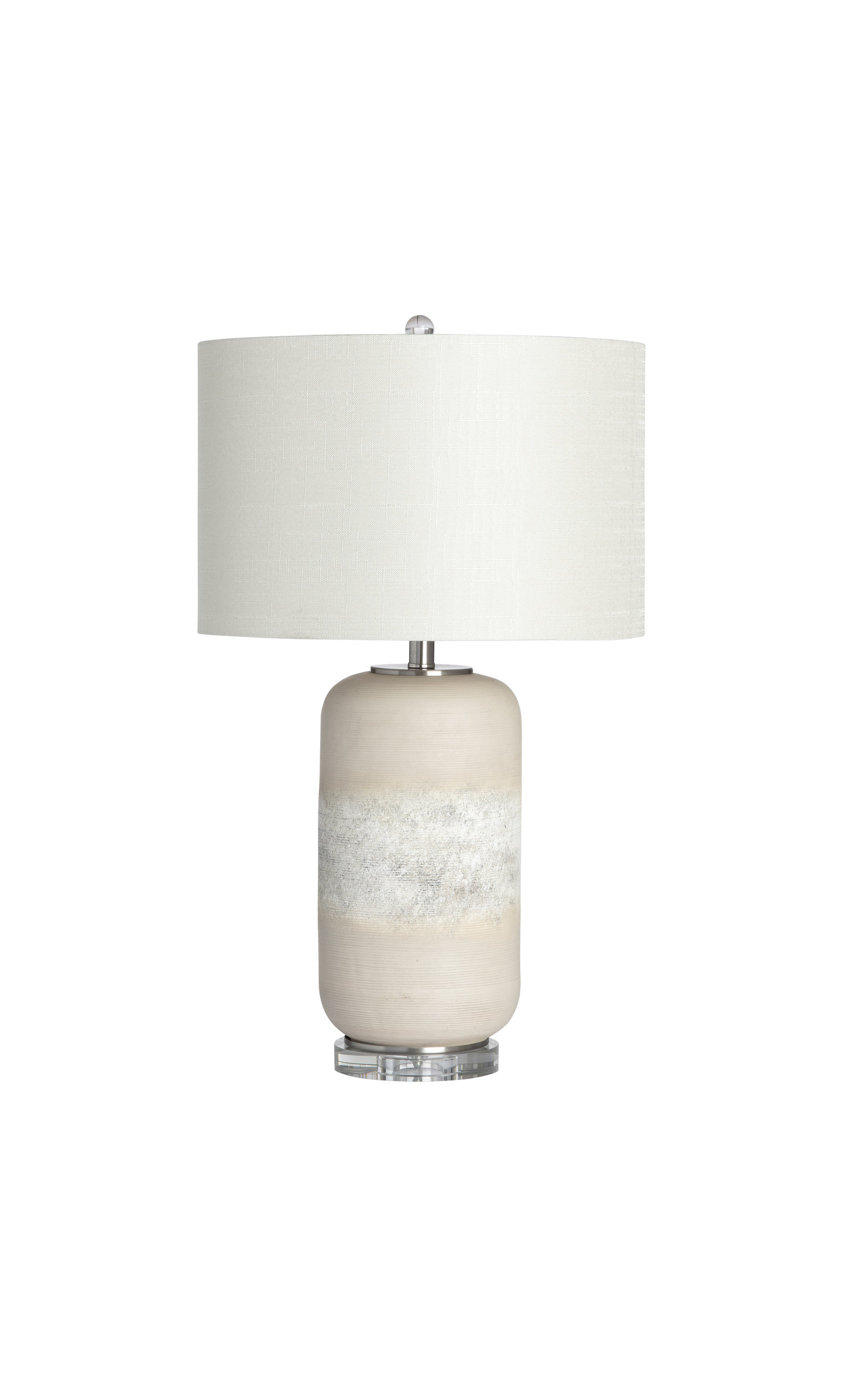 28.75"H Beige Ceramic Table Lamps With Cream Drum Shade - Transitional ...