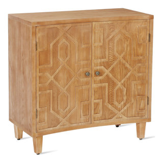 Albany 32"W Geometric Design Storage Accent Cabinet With 2-Door ...