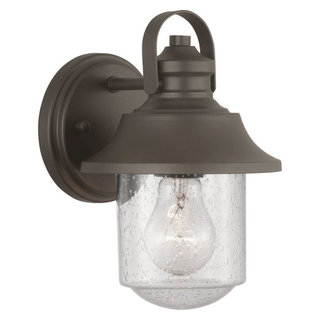 Progress Lighting Weldon Small Wall Lantern, Seeded/Bronze, P560119-129 ...