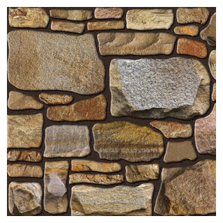Faux Stone 3D Wall Panels, Set of 10, Covers 54 sq ft - Transitional ...