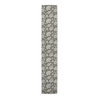 Gray Leaf Pattern Runner, 16x72 - Contemporary - Table Runners - by ...