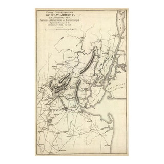 "New Jersey, Armees Americaine/Britannique, 1776" Paper Art, 16"x24 ...