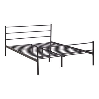 Alina Queen Platform Bed Frame, Brown - Contemporary - Bed Frames - by ...
