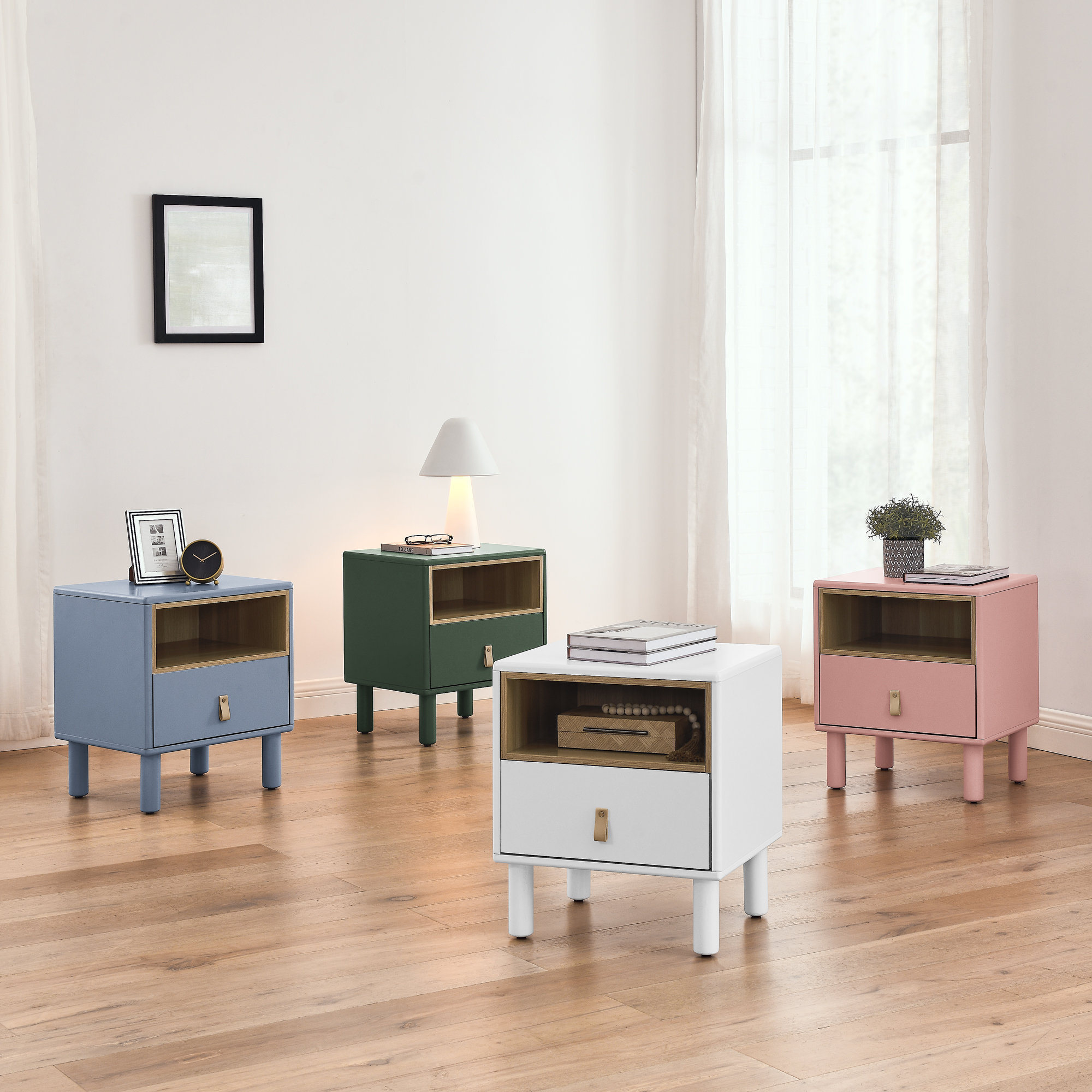 TATEUS Single drawer bedside table, modern style bedside table ...