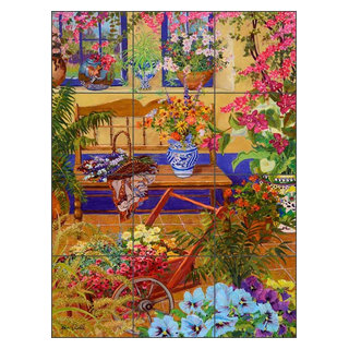 Ceramic Tile Mural Backsplash, Casa Bonita by John Powell, 12.75"x17 ...