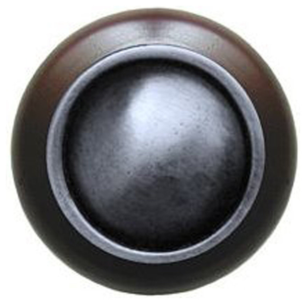 Plain Dome Walnut Wood Knob, Antique-Style Pewter - Transitional - Cabinet And Drawer Knobs - by ...