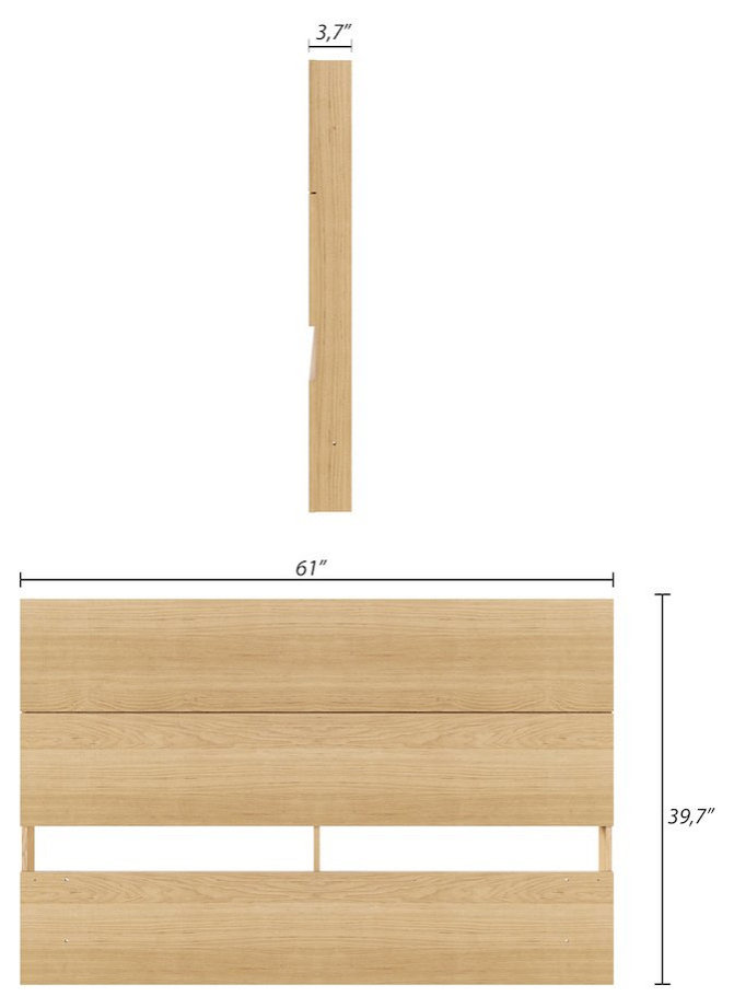 Panel Headboard, Queen|Natural Maple - Contemporary - Headboards - by ...